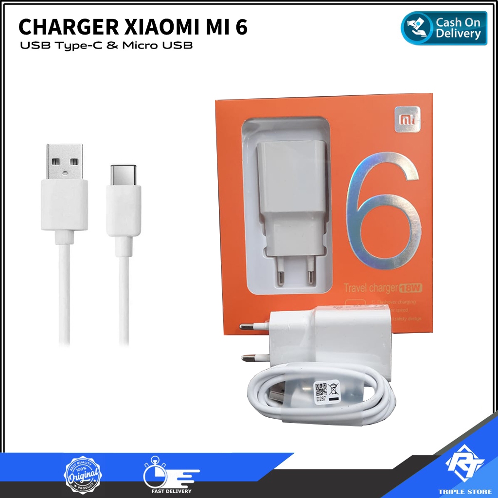 Jual Charger Xiaomi Mi 6 Fast Charging USB Type-C dan Micro USB Support ...