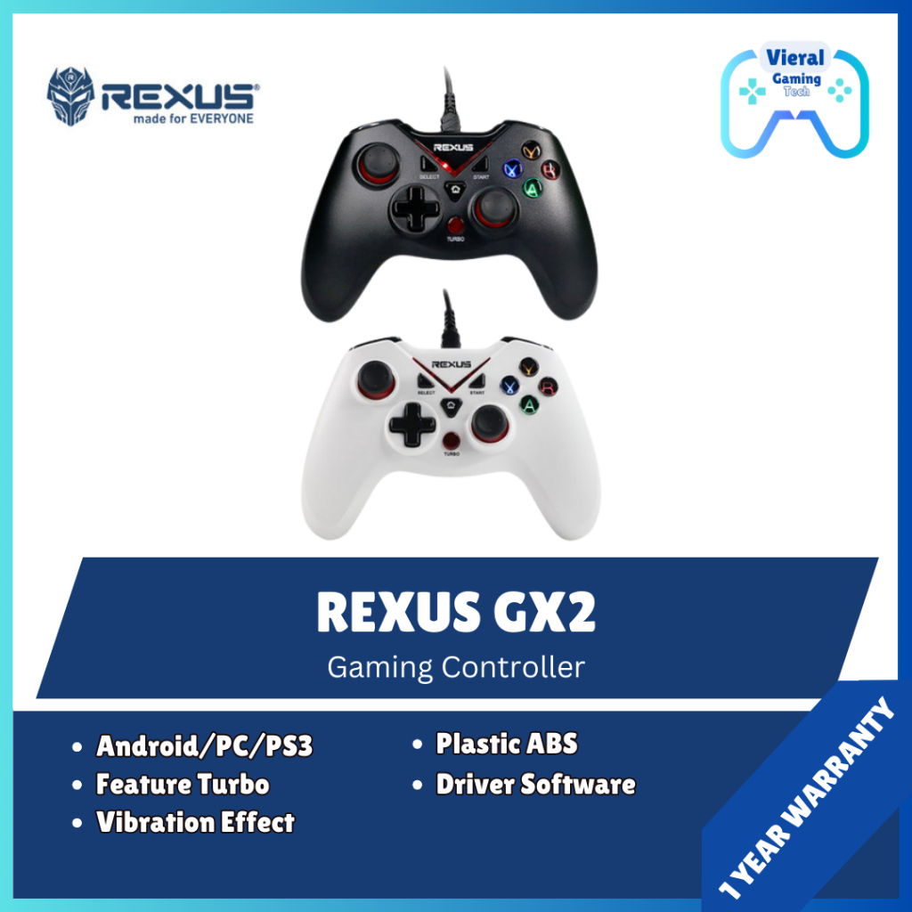 Jual Rexus GX2 Controller Gaming Joystick PC Pro Gaming Gamepad ...