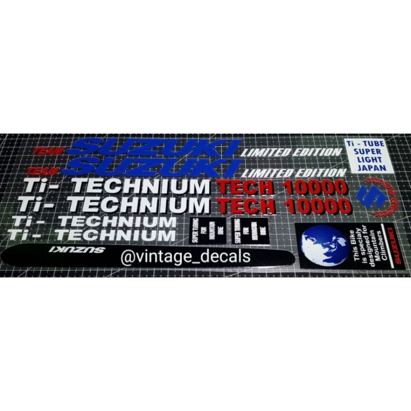 Jual sticker sepeda team SUZUKI TECH 10000 Ti-technium | Shopee Indonesia