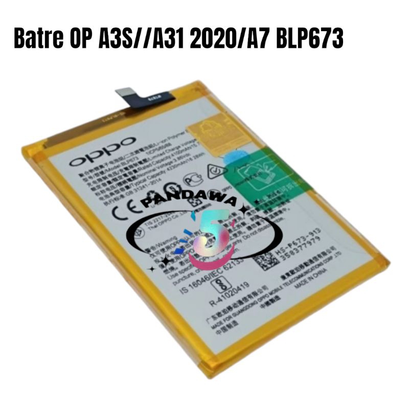 Jual BATRE BATTERY OPPO A3S/A5S/A7/A31 2020 KODE BLP673 5000MAH BATRE ...