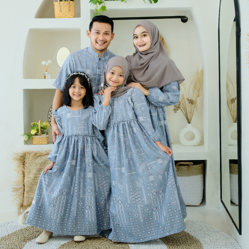 Jual Gamis Couple Keluarga Seravina Grey Series By Baby Malika | Set ...