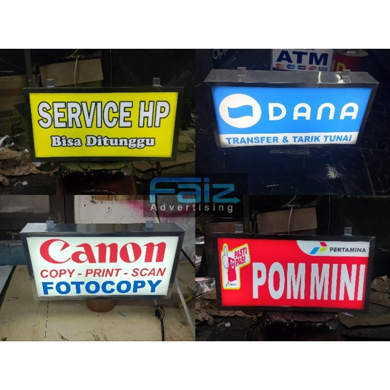 Jual NEON BOX 2 SISI (UKURAN 20X40CM) 1 HARI JADI (CANON,POM MINI,DANA ...