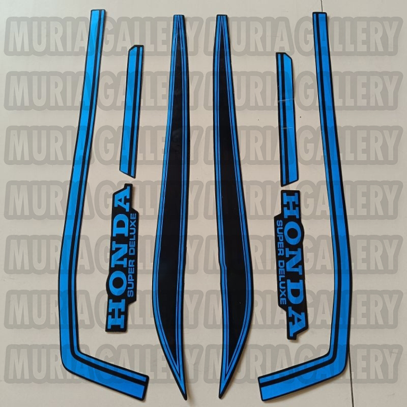 Jual Striping Stiker lis Polet body honda gl 100 1979 hitam biru ...