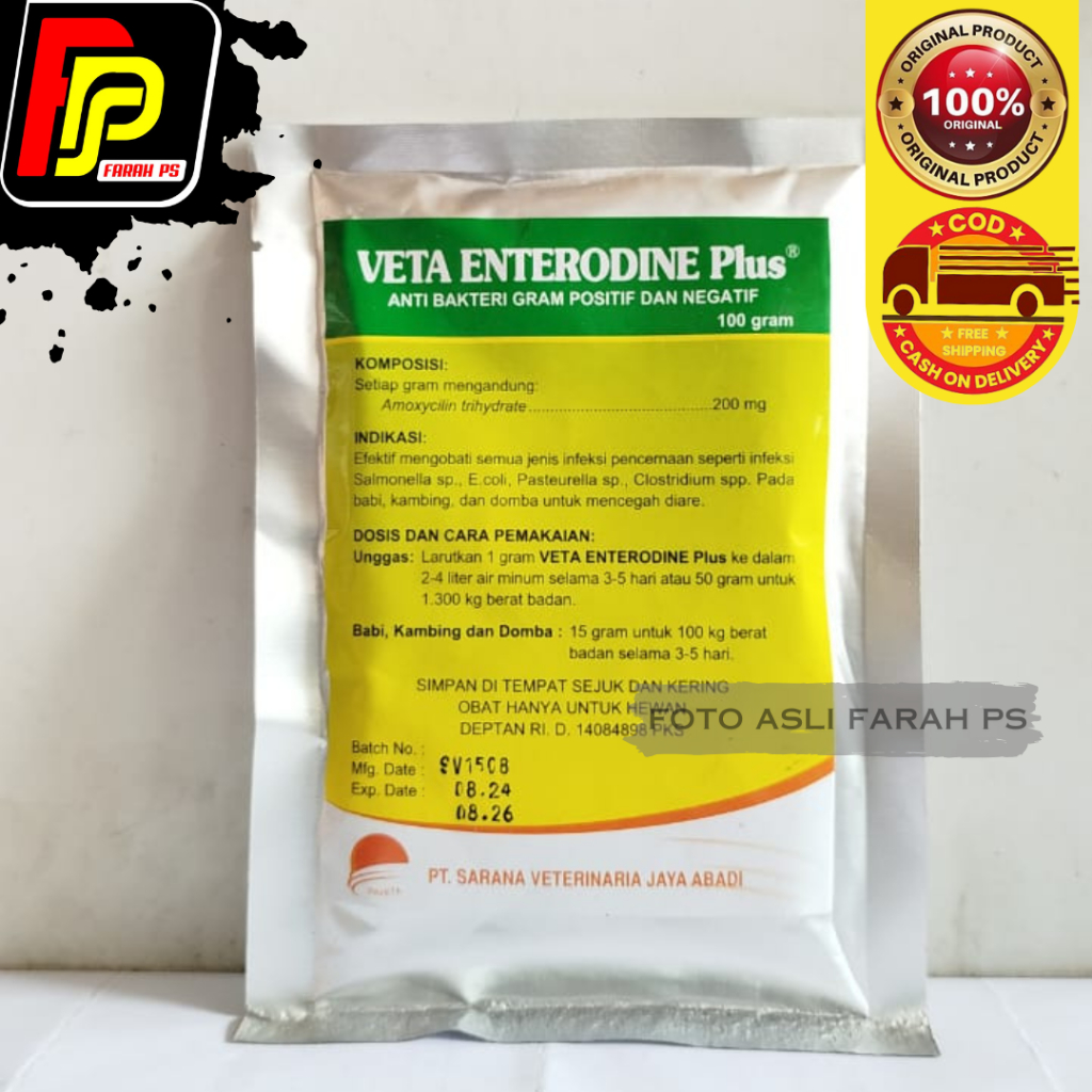 Jual VETA ENTERODINE PLUS 100 GRAM - Obat Antibiotik Infeksi Pencernaan ...