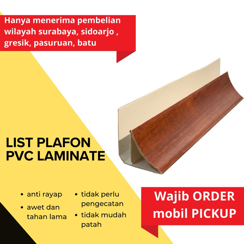 Jual PLAFON PVC JATIM LIST LAMINATE PLAFON LIS PVC LAMINATE JAWA TIMUR ...