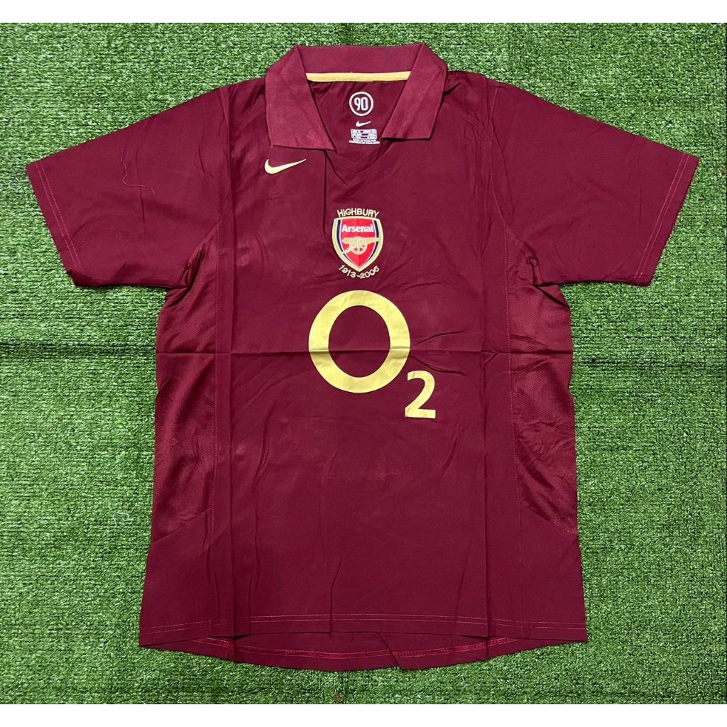 Jual Jersey Bola Retro Vintage Jadul Old Arsenal home Maroon 2005 / ...
