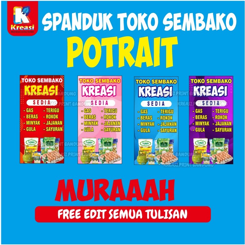 Jual SPANDUK SEMBAKO POTRAIT murah free desain | Shopee Indonesia
