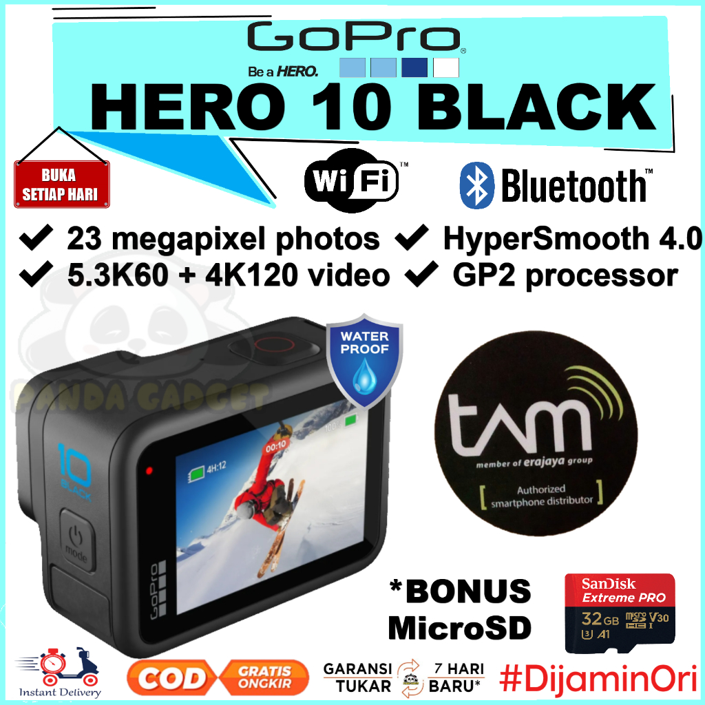 Jual GoPro Hero 10 Black / Go Pro Hero10 Action Camera ( kamera ) 5K 120 fps video resolution ...