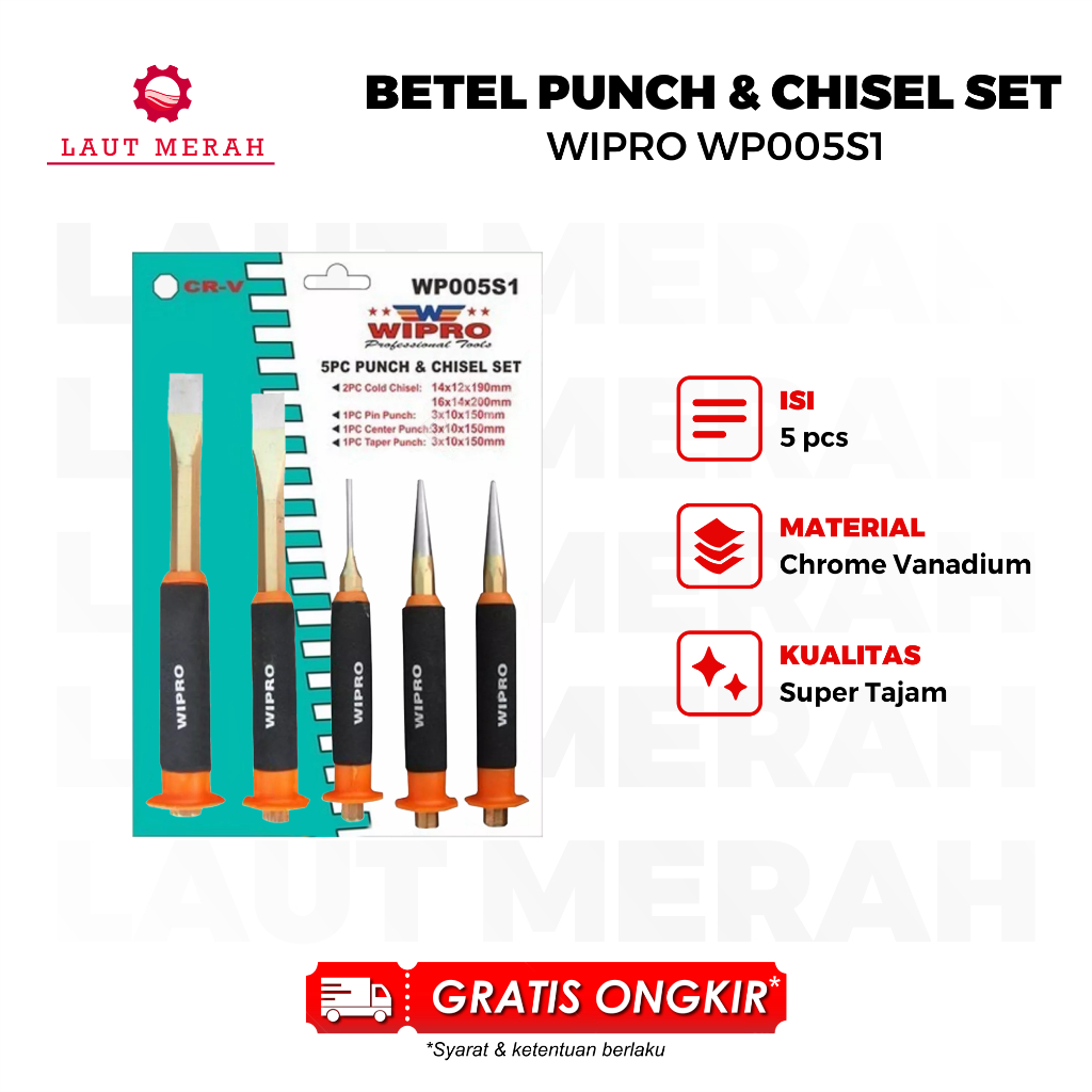 Jual Wipro Penanda Titik Bor Betel Pahat Center Pin Punch Chisel 1 set ...