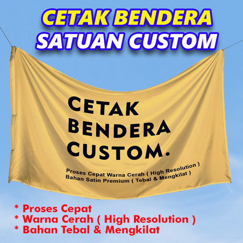 Jual CETAK / PRINT BENDERA CUSTOM PROSES CEPAT | Shopee Indonesia