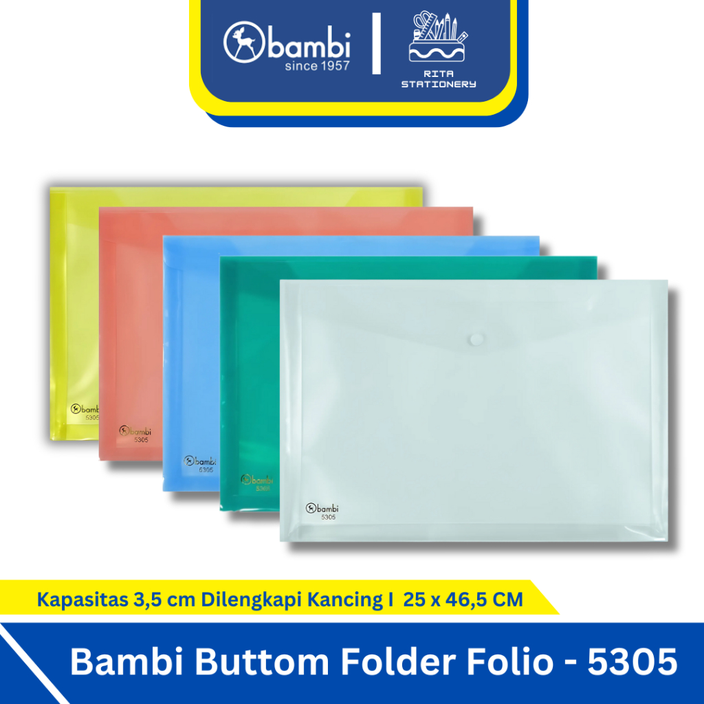 Jual BAMBI Map Amplop Kancing Plastik Satuan Eceran I Tranparant Bening ...