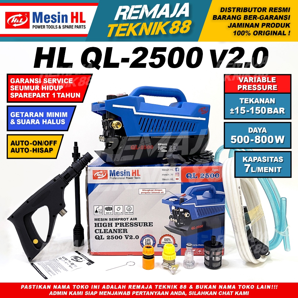 Jual H&L QL 2500 Mesin Steam Jet Cleaner Dengan Pengatur Tekanan High ...
