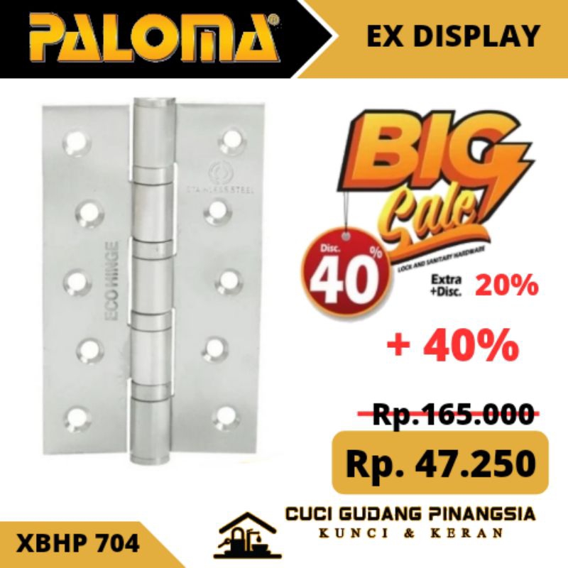 Jual PALOMA BHP 704 ENGSEL PINTU ECO 5"×3"×3MM 4BR SSS SUS 201 ( Ex Display ) | Shopee Indonesia