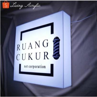 Jual Custom Neon Box Akrilik Sticker Papan Nama Toko Ukuran 80x60cm ...