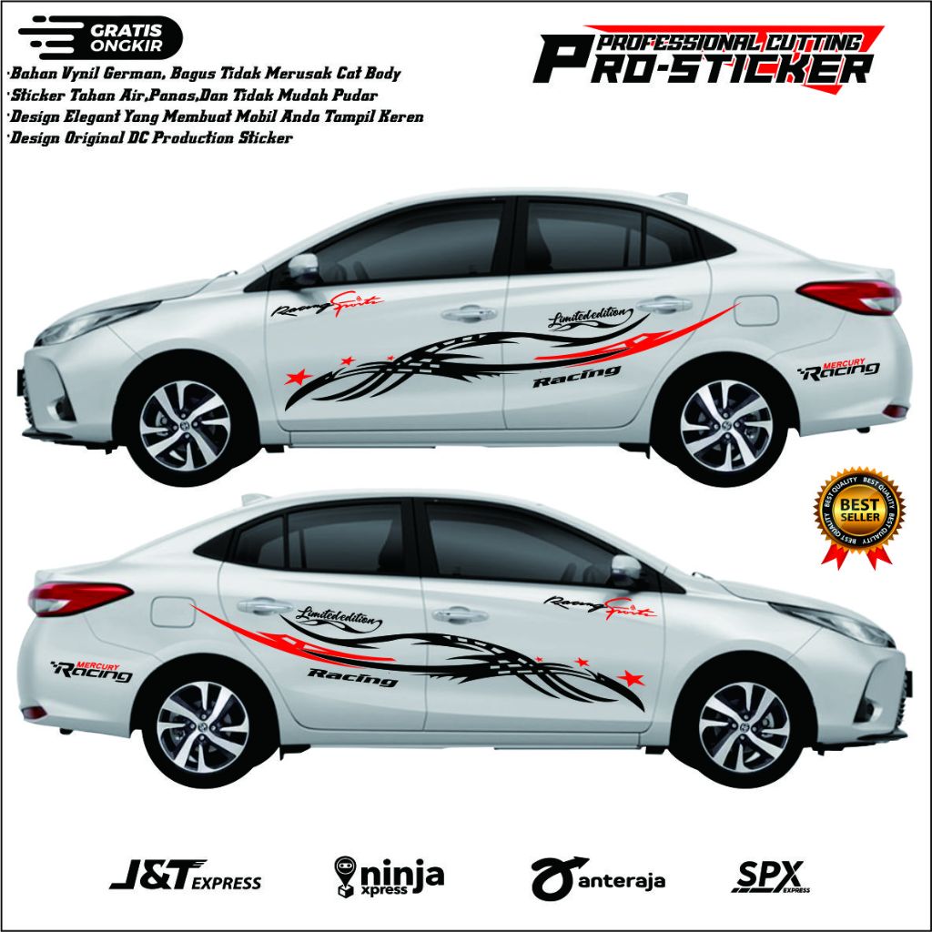 Jual Stiker Mobil Sedan Vios Stiker Cutting Vios Stiker Body Samping ...
