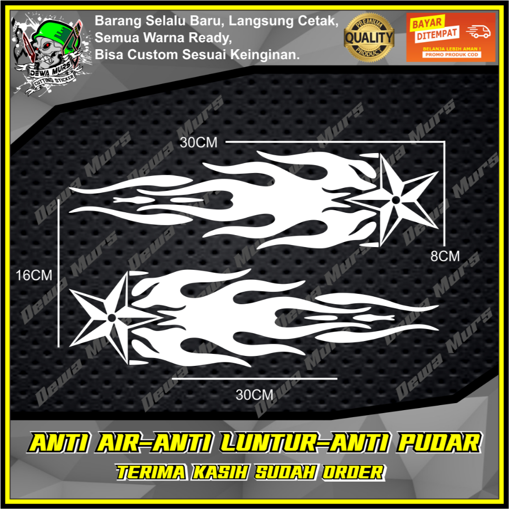 Jual Cutting Sticker TRIBAL 3D BINTANG KANAN KIRI SEPASANG Sticker ...