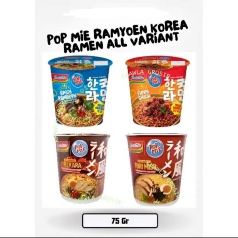 Jual Pop Mie Cup Japanese sup / Pop Mie Ramyoen Korean all varian ...