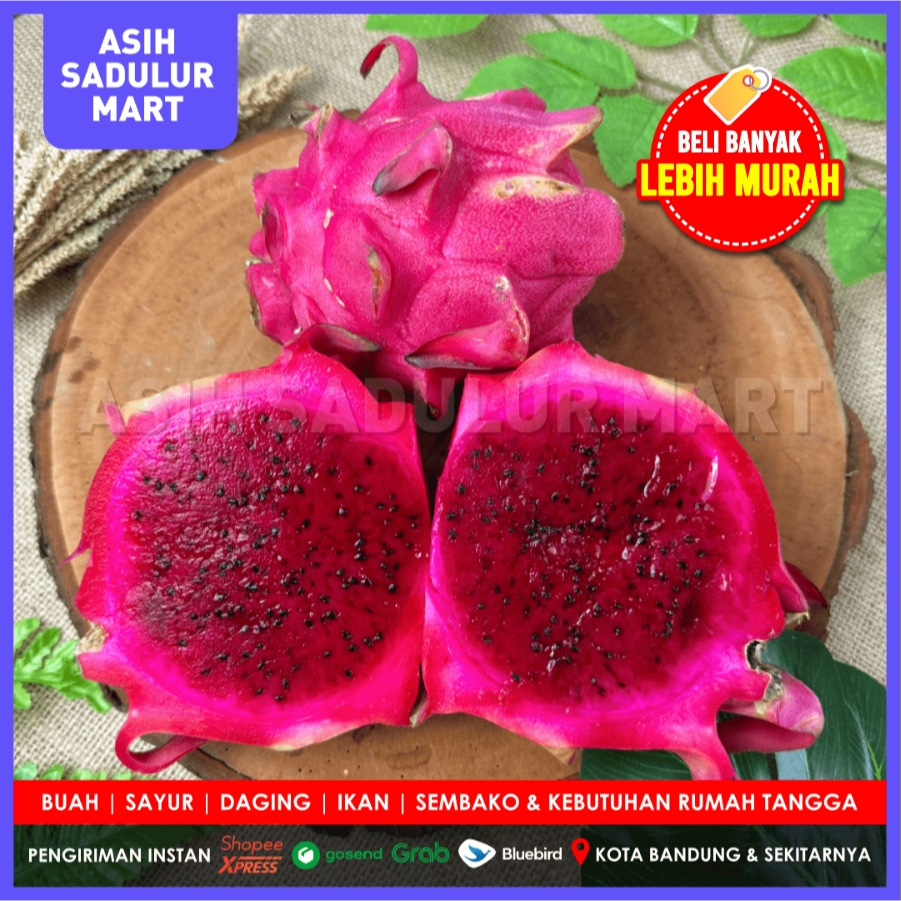Jual Buah Naga Merah 1kg / 500g Buah Segar Bandung | Asih Sadulur Mart ...