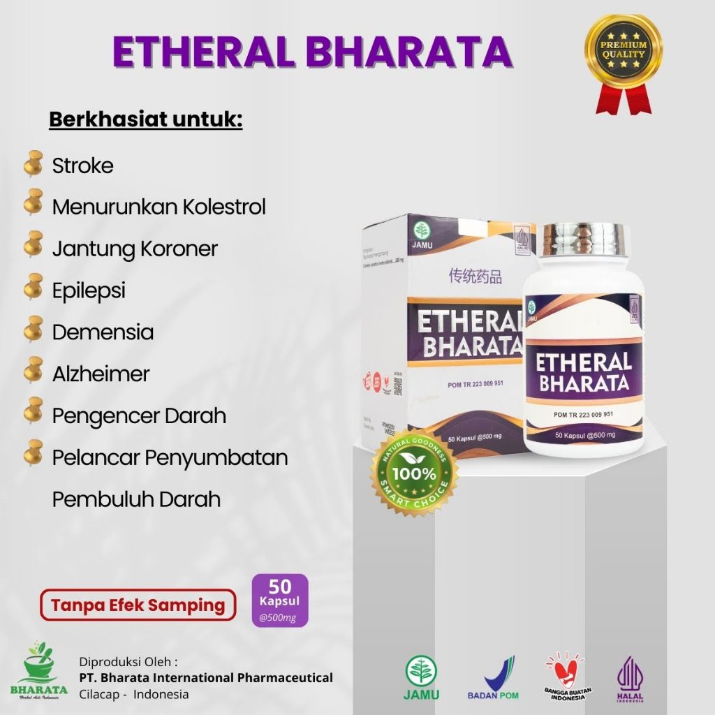 Jual Etheral Obat Stroke, Epilepsi, Ayan, Hipertensi Pelancar Darah Herbal Original Bharata ...