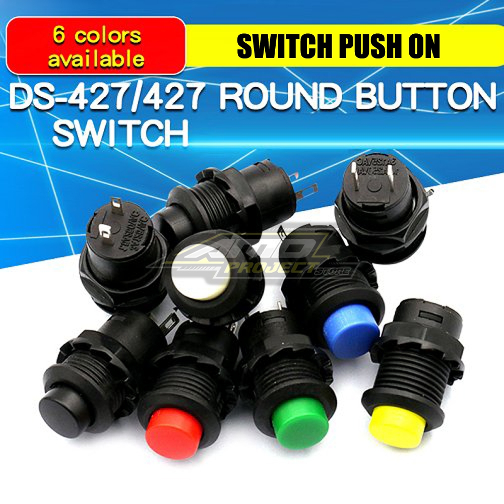 Jual Switch Push ON Button Tombol Saklar ON 2 Pin Bulat 3A 125V 1.5A DS ...