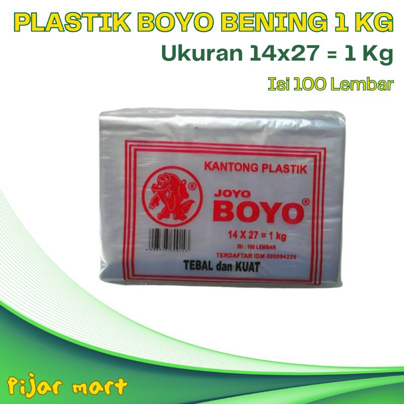 Jual Kantong Plastik PP(Bening) 1 Kg merk Joyo Boyo 14x27 Isi 100 ...