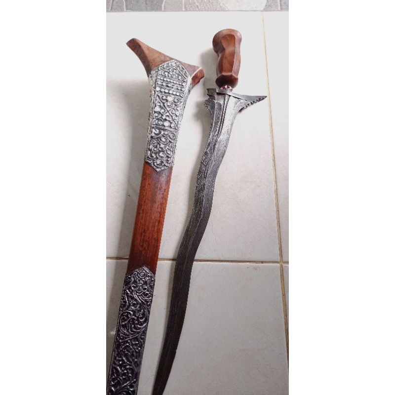 Jual Keris Bali pamor kulit semangka panjang bilah 46 cm dapur indra ...