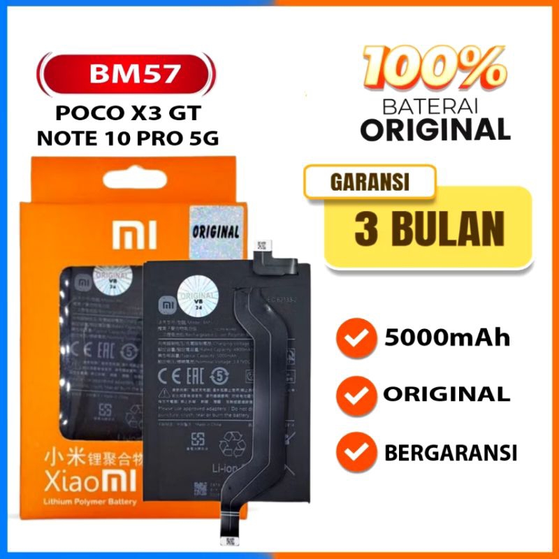 Jual BATRE BATRAI XIAOMI POCO X3 GT / REDMI NOTE 10 PRO 5G BM57 ...