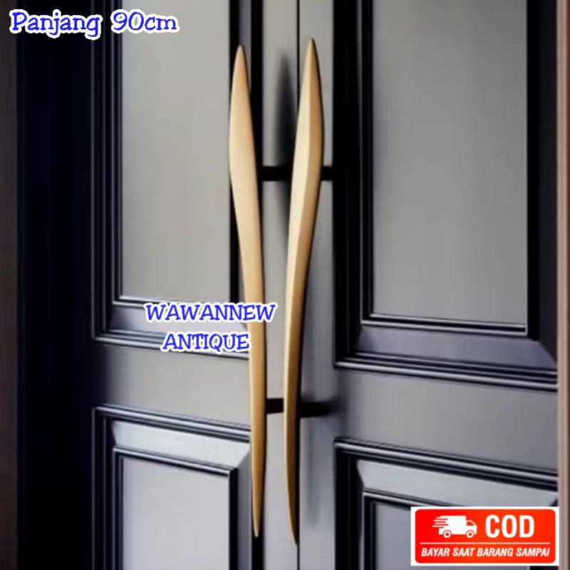 Jual Handle Pintu / Gagang Pintu Rumah Pagar Kuningan Motif Sayap 90 cm ...