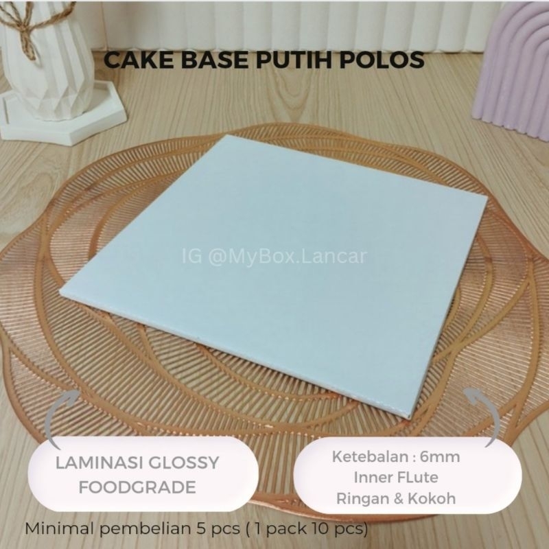 Jual (min 5 Pcs) TATAKAN ALAS KUE TART PUTIH POLOS uk 22cm / CAKE BOARD ...