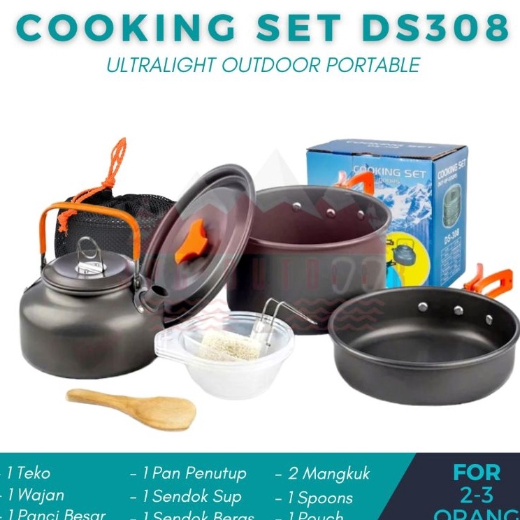 Jual Banyak Peminat Cooking Set Nesting DS38 DS 38 plus Teko Alat Masak ...