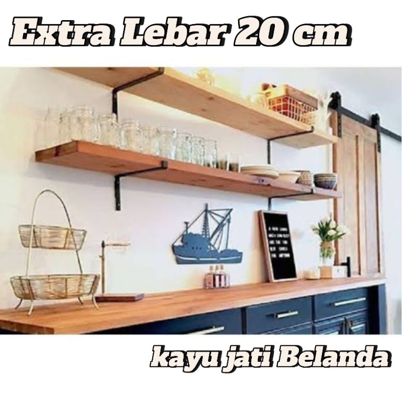 Jual (Extra lebar 20 cm) Rak Dinding Ambalan dinding, rak kayu Ambalan ...