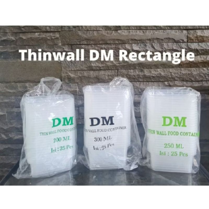 Jual Thinwall Rectangle / Persegi Panjang 200ml, 250ml, 300ml Isi 25 pcs | Shopee Indonesia