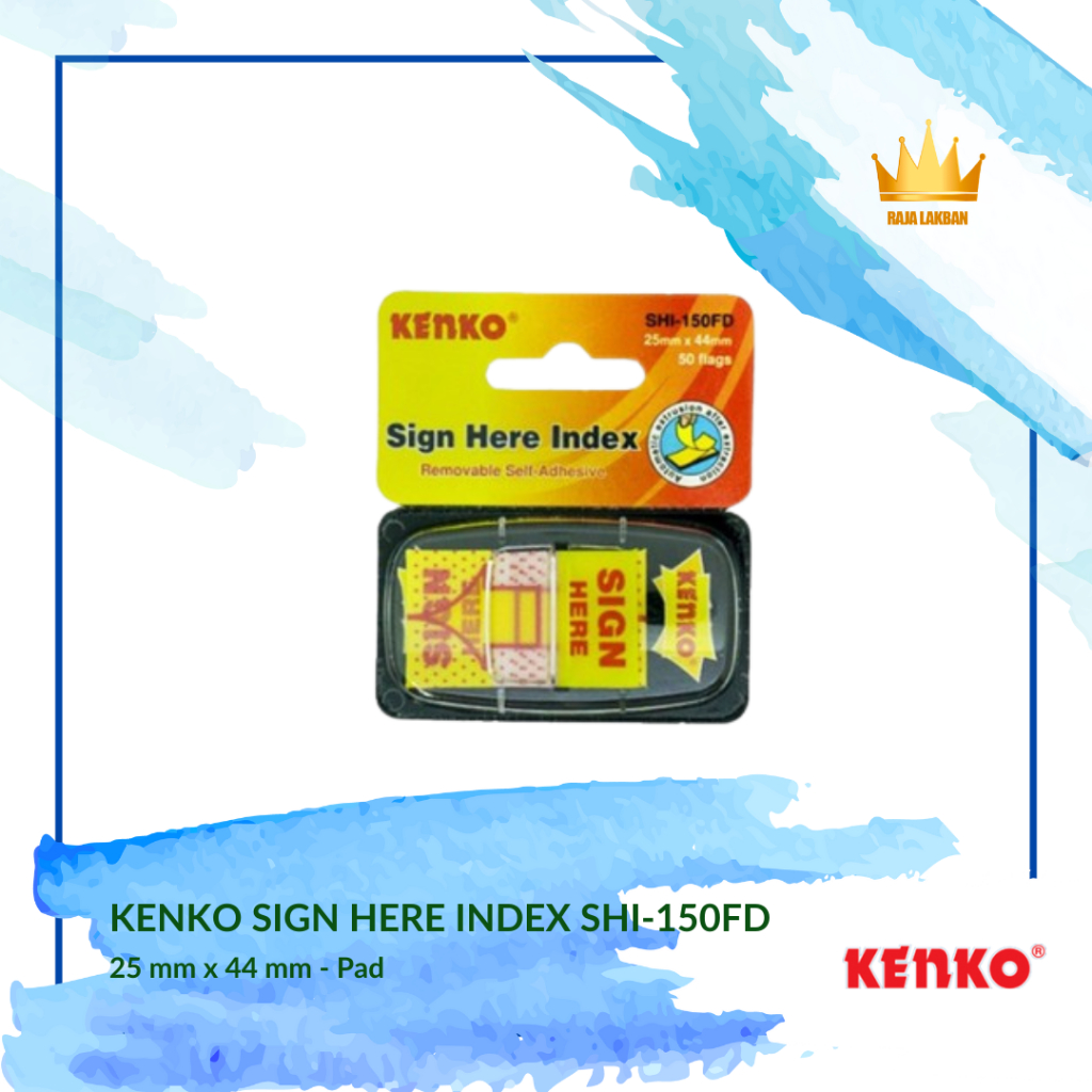 Jual Label Sign Here Tanda Tangan Kenko Index SHI-150FD/ 25 mm x 44 mm ...