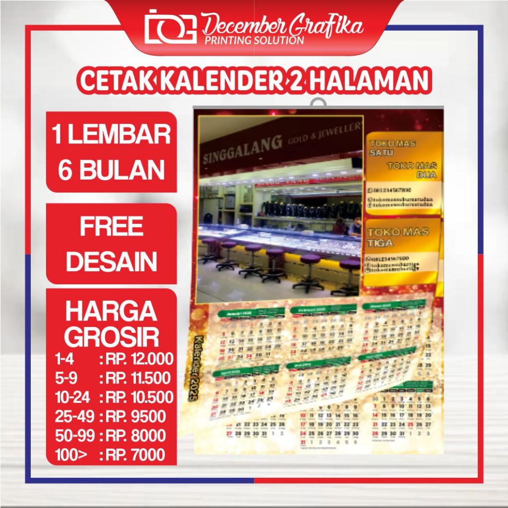 Jual KALENDER DINDING 2 LEMBAR PROMOSI | Shopee Indonesia