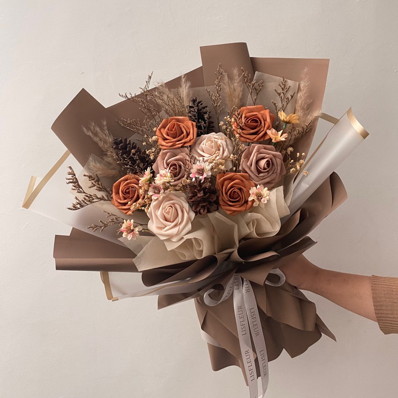 Jual Buket bunga big size cotton flowers gaya rustic kode RUSTLE ...