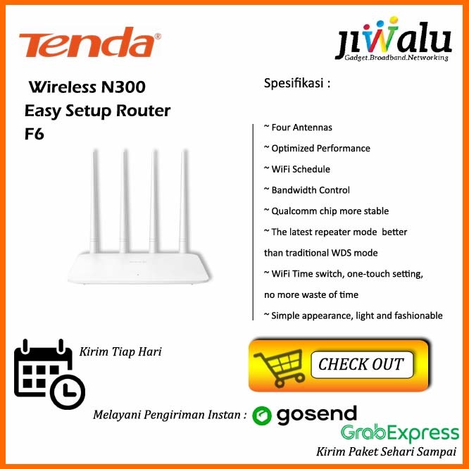Jual TENDA F6 Wireless Router N300 300Mbps | Shopee Indonesia