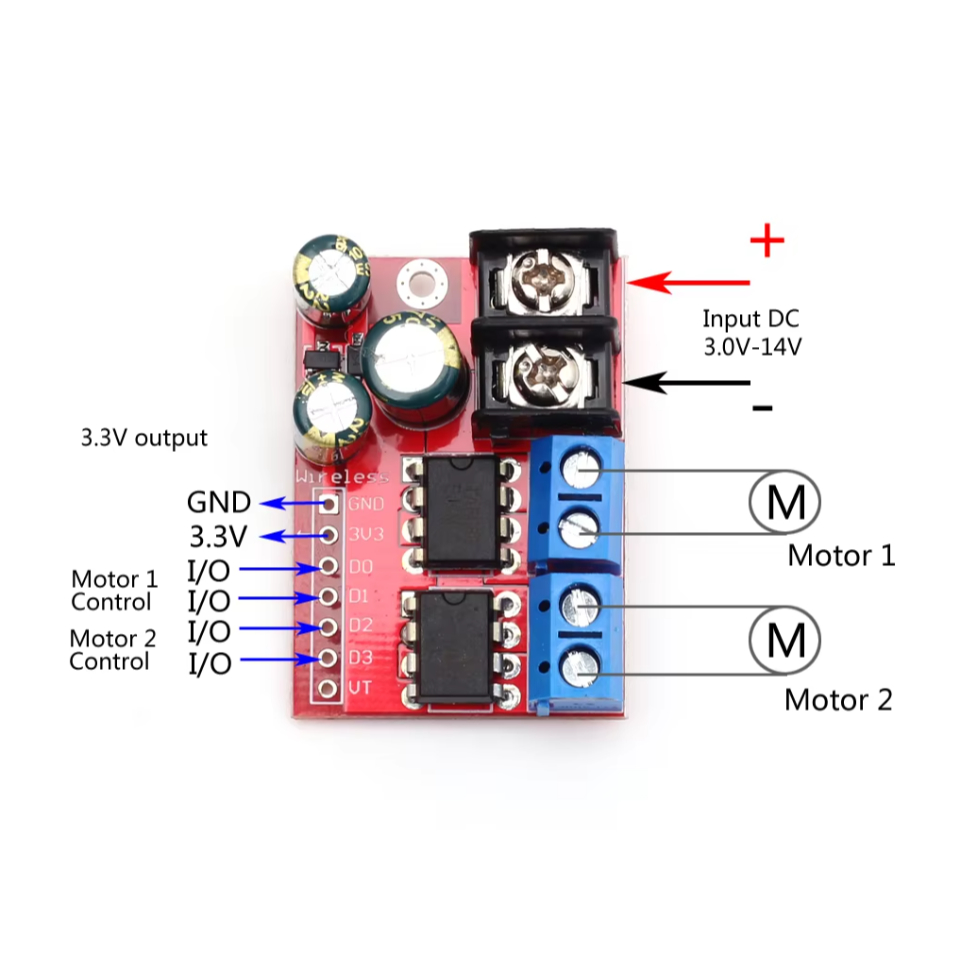Jual 5A Dual DC Motor Driver Module better L298N PWM ZK-5AD 3V-14V | Shopee Indonesia