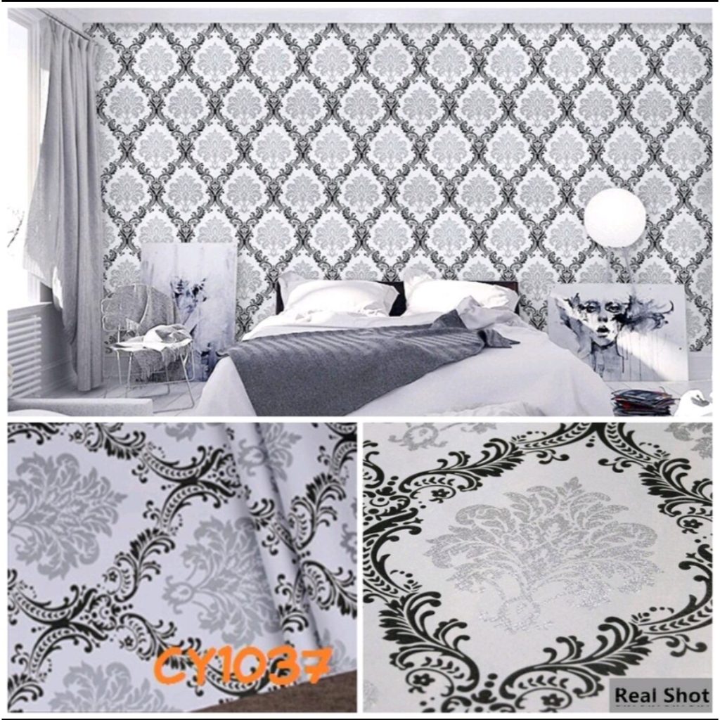 Jual Wallpaper Sticker Motif Batik Hitam Silver Ukuran 45 cm x 8 m ...
