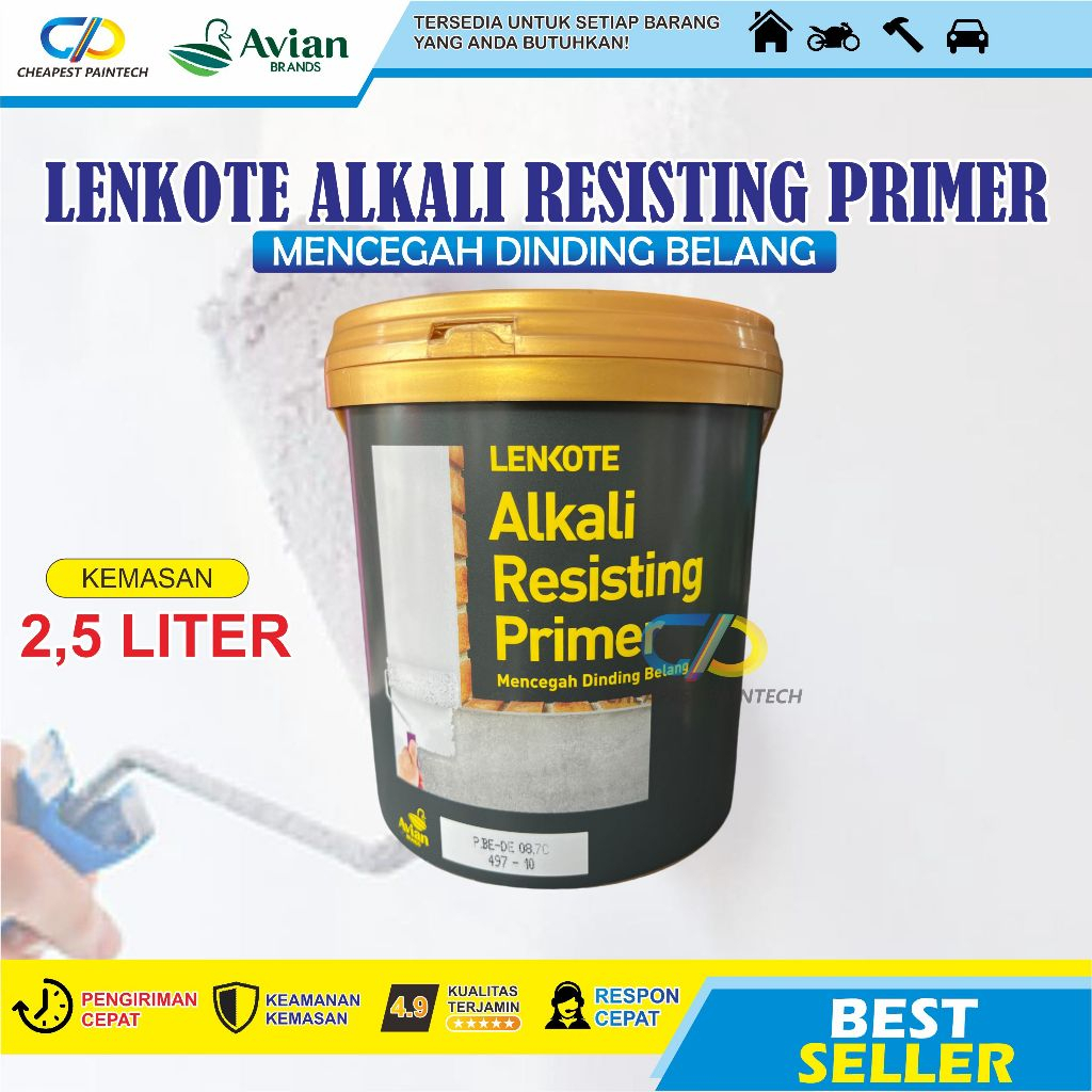 Jual LENKOTE CAT DASAR ALKALI RESISTING PRIMER 2,5 LITER | Shopee Indonesia