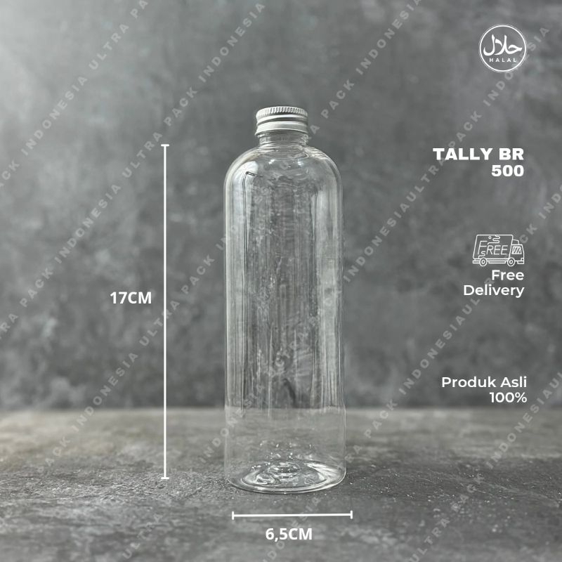 Jual KEMASAN MINUMAN BOTOL FOOD GRADE - BOTOL PET TALLY BR 500ML CLEAR + TUTUP ULIR ALUMINIUM ...