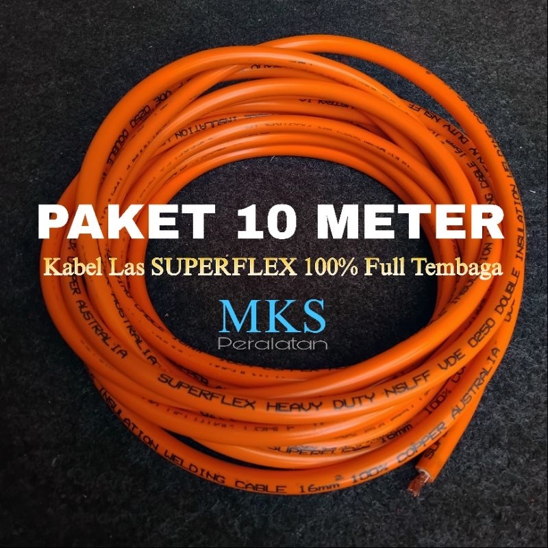 Jual [PAKET 10 METER] KABEL LAS SUPERFLEX ORANGE 16MM [100% FULL ...