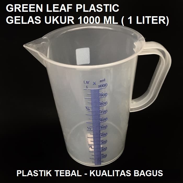 Jual GREEN LEAF Gelas Takar Ukur 1000ML PLASTIK TEBAL MeasuringCup 1 ...