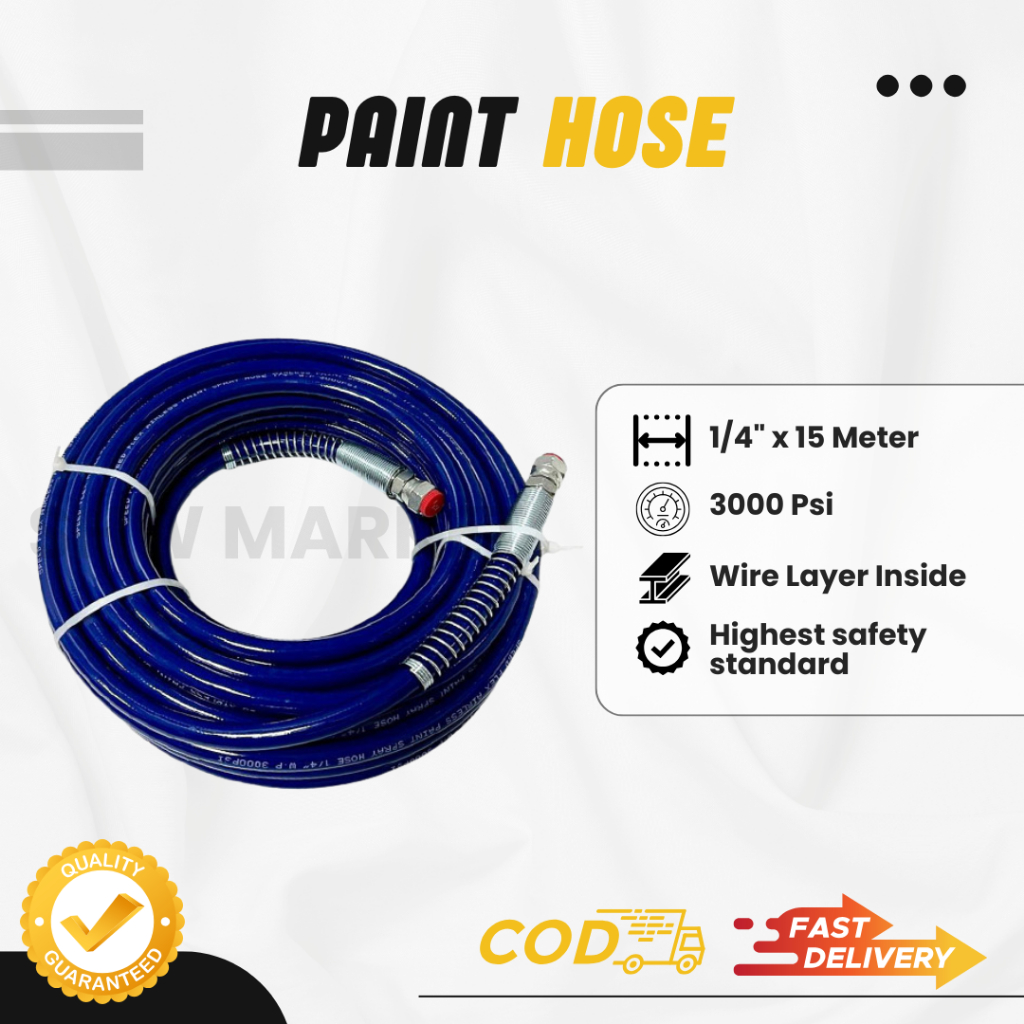Jual Airless Paint Hose Selang Cat Airless 1/4" x 15 Meter 3300 Psi ...