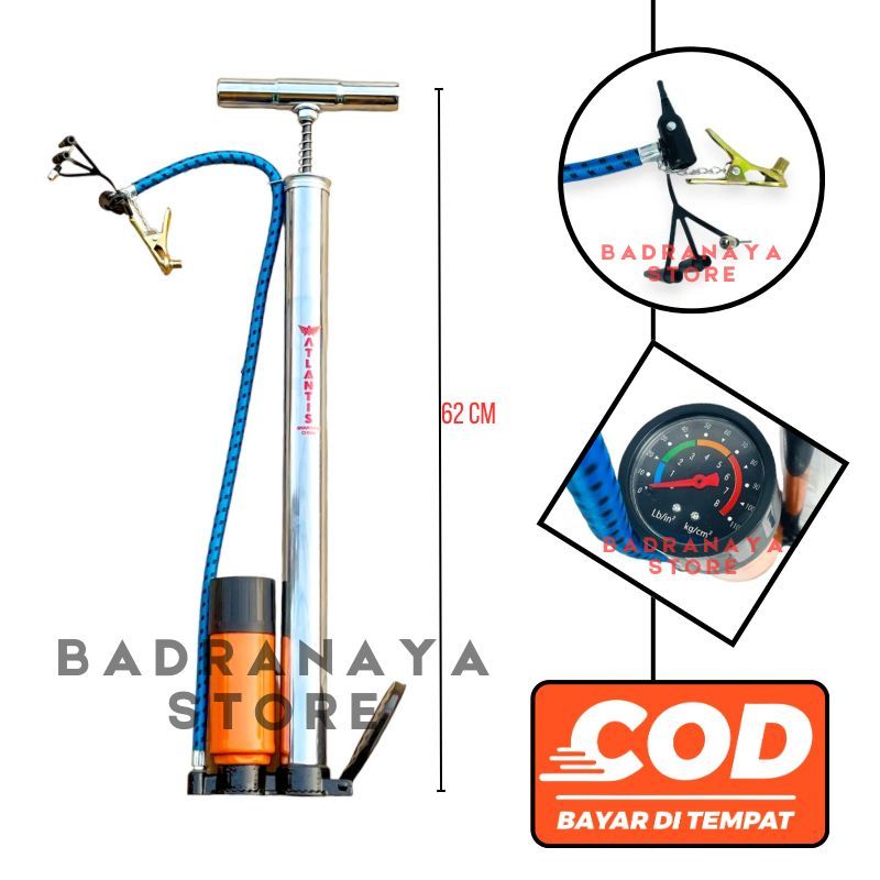 Jual Pompa Ban Tabung Meter Sepeda, Motor, Mobil Manual Hidrolik ...