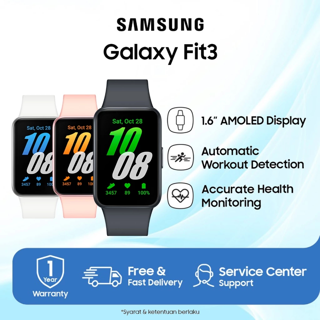 Jual Samsung Smartwatch Galaxy Fit 3 Amoled 5ATM IP68 - Garansi Resmi ...