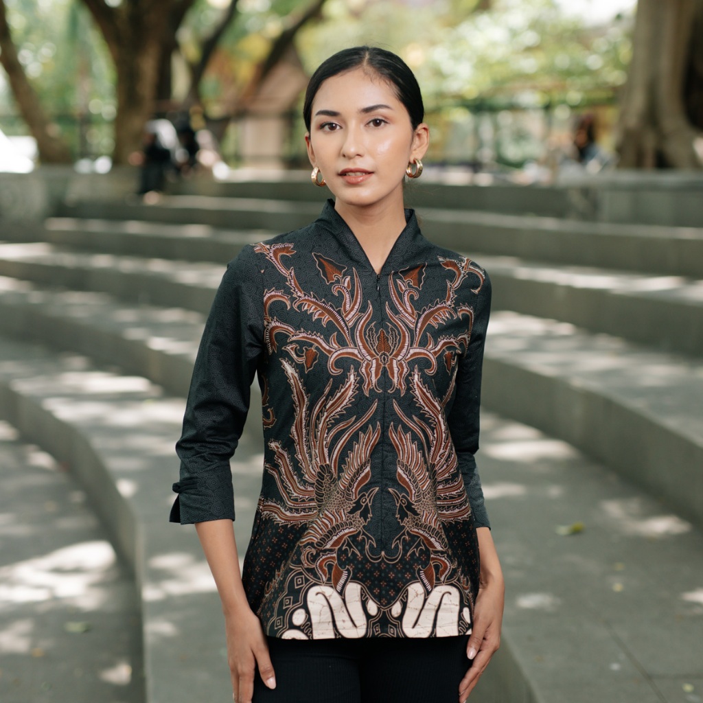 Jual Hadinata Batik Wanita Superfine Blouse Yura Yuvan | Shopee Indonesia