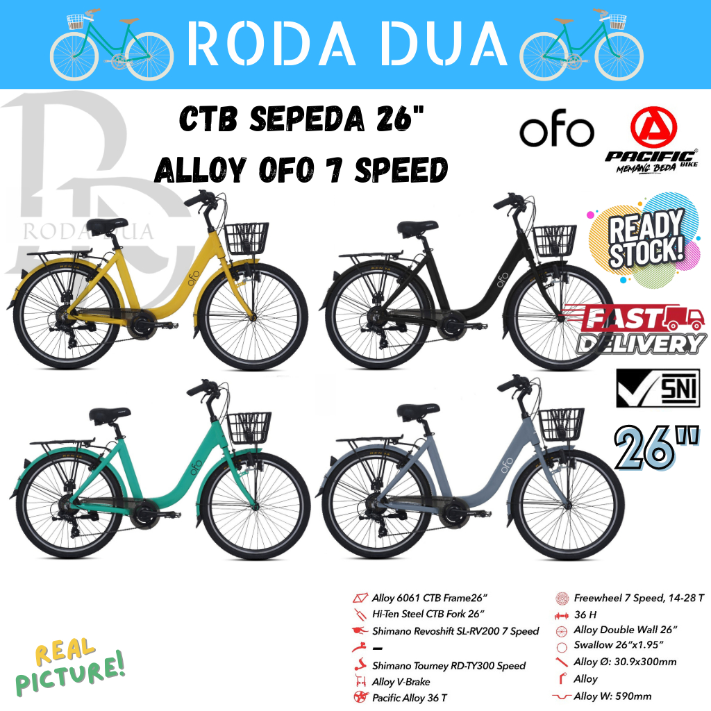 Jual SEPEDA MODEL JEPANG OFO CTB MINI PEREMPUAN 26 - BODY ALLOY ,OPERAN GIGI SHIMANO JEPANG 7 ...