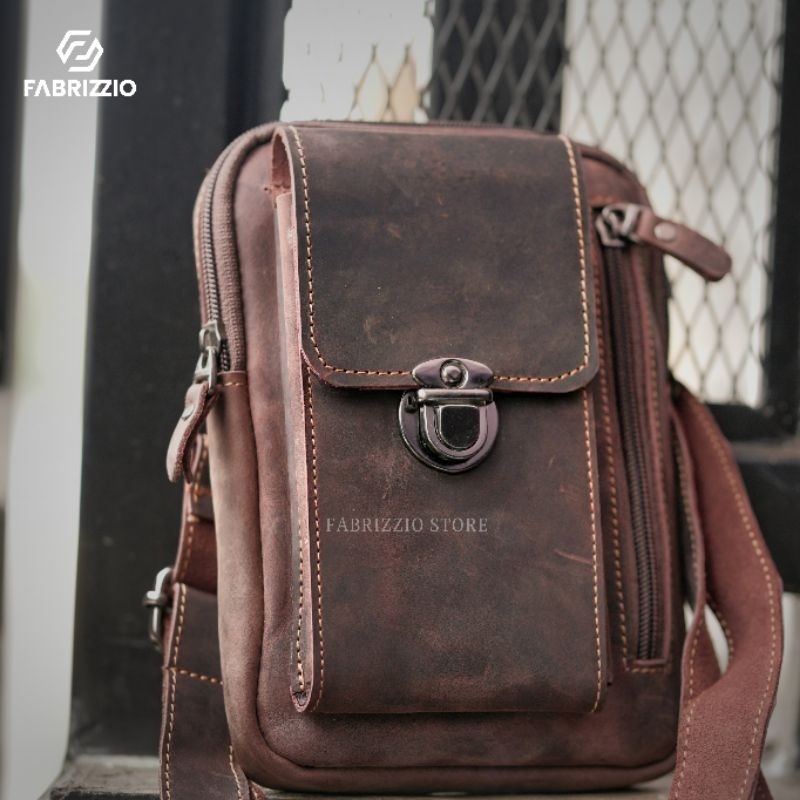 Jual Fabrizzio store tas pria kecil full kulit Brivera Bag | Shopee ...