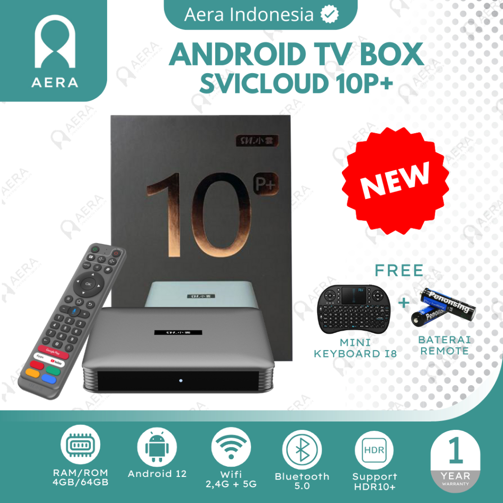 Jual Tv Box Android Svicloud 10P+ RAM 4 / 64 GB Android 12 | Android Tv ...