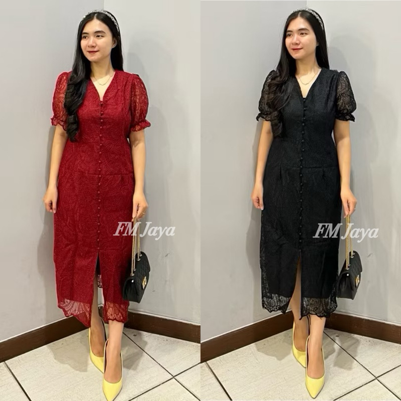 Jual DRESS BRUKAT IMPORT WANITA 6557 || DRES LACE WANITA // DRES NATAL ...